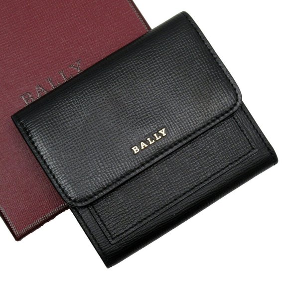 Bally | Bags | Bally Trifold Wallet Black Beige Leather | Poshmark
